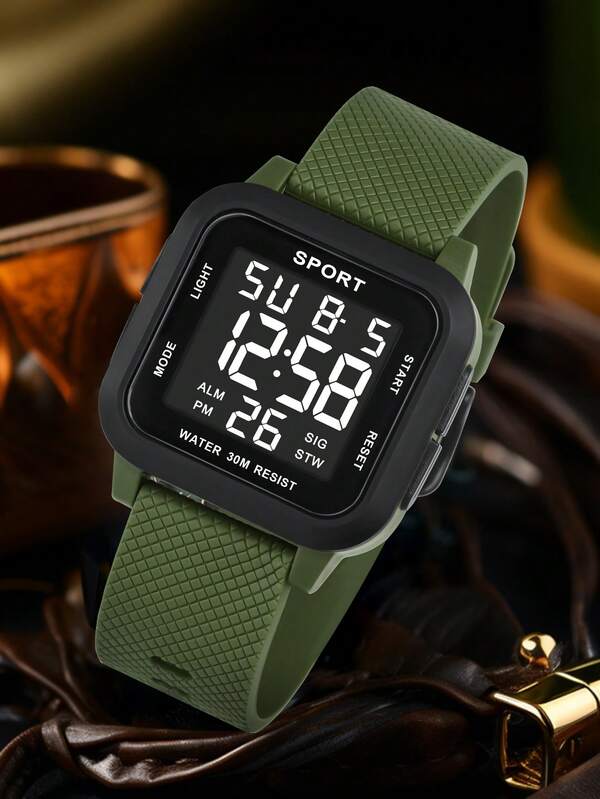 New Sports Multi-function Electronic Watch, Simple Square Design ...