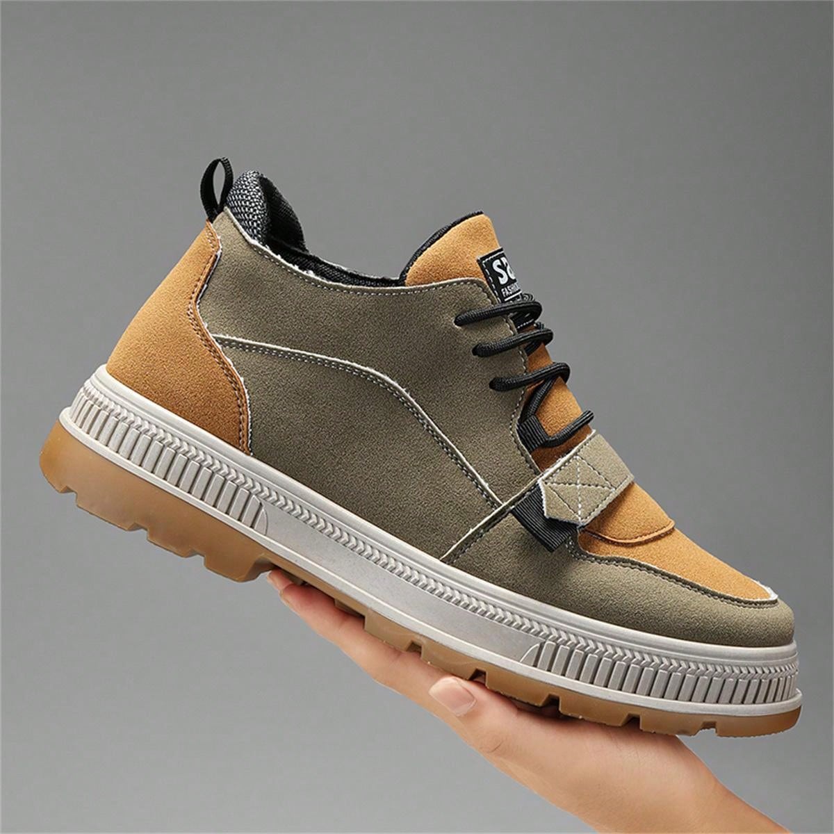 Men's Low-cut Mixed Colour Car Seam Thick-soled Work Shoes With Outdoor ...