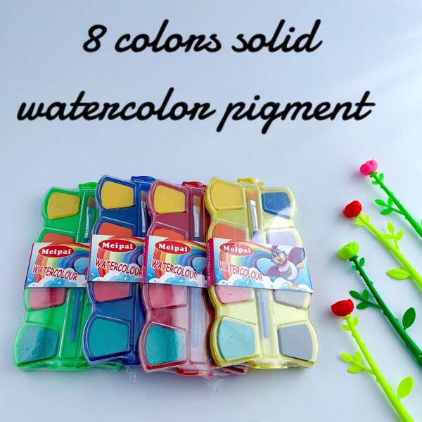 8-color Solid Watercolor Paint Cake With Trapezoid Shape For Painting ...