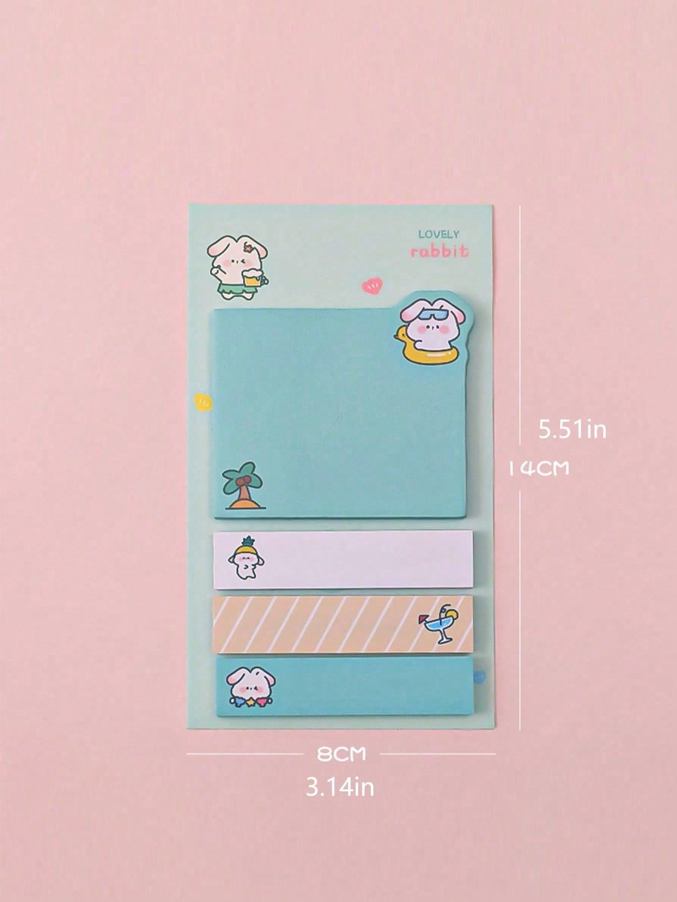 1pc(Color random)Cartoon post-it note student Girl Heart message post ...