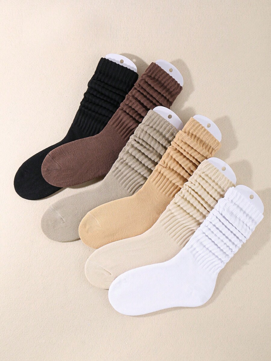 6pairs Women's Fall Winter Slouch Knit Socks Women Scrunch Socks Women ...
