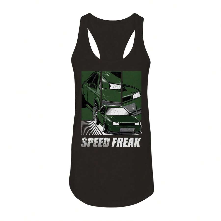 Nearly There Speed Freaks Graphic Ladies Cotton Tank Top | SHEIN USA