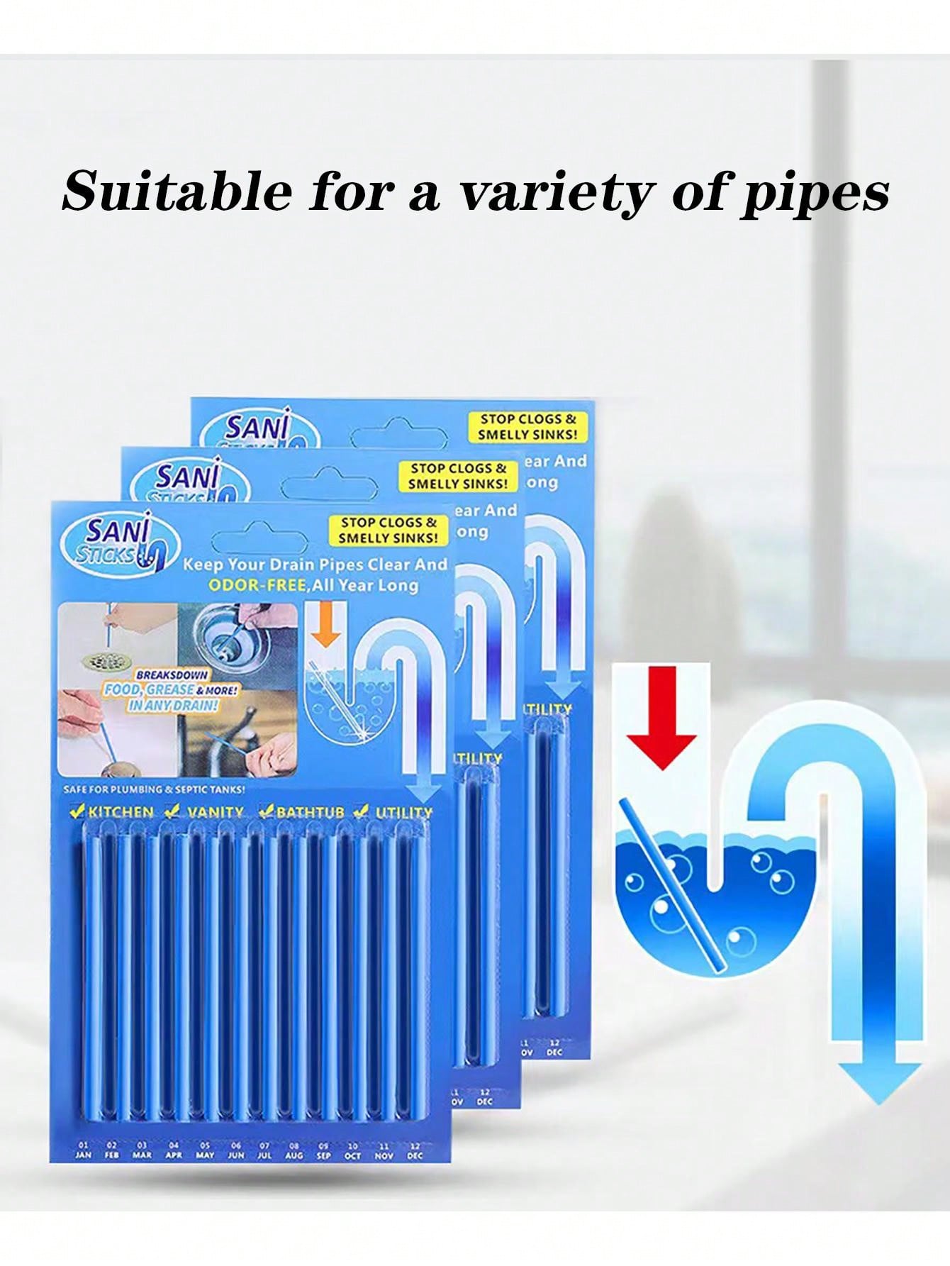 Decontamination stick, universal pipe cleaning stick, sewage blockage ...