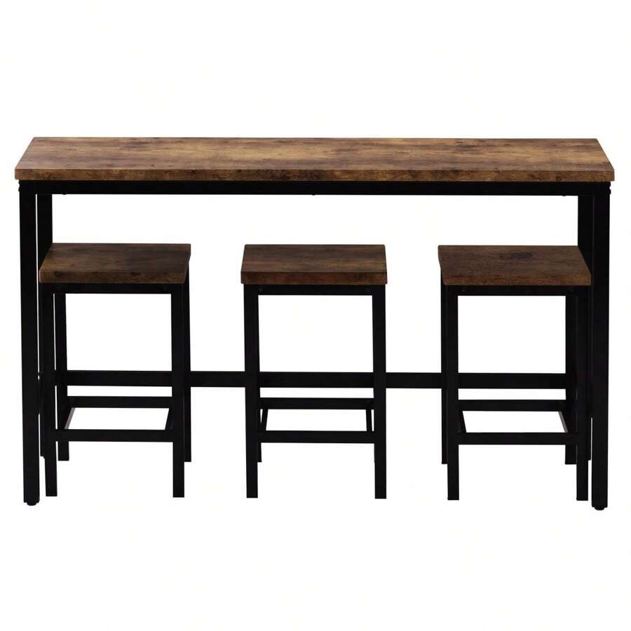 4-Piece Bar Pub Table Set Modern Pub Set Counter Height Pub Table Set ...