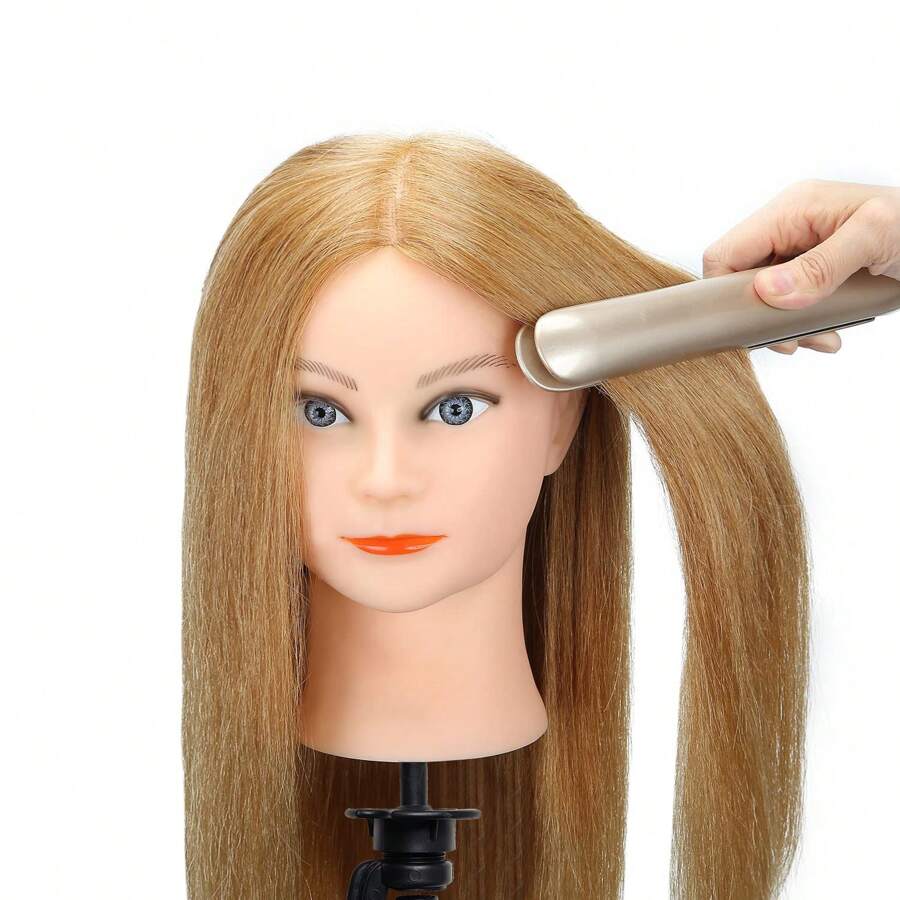 100% Real Hair Human Mannequin Head, Hair Styling Training Model Head ...