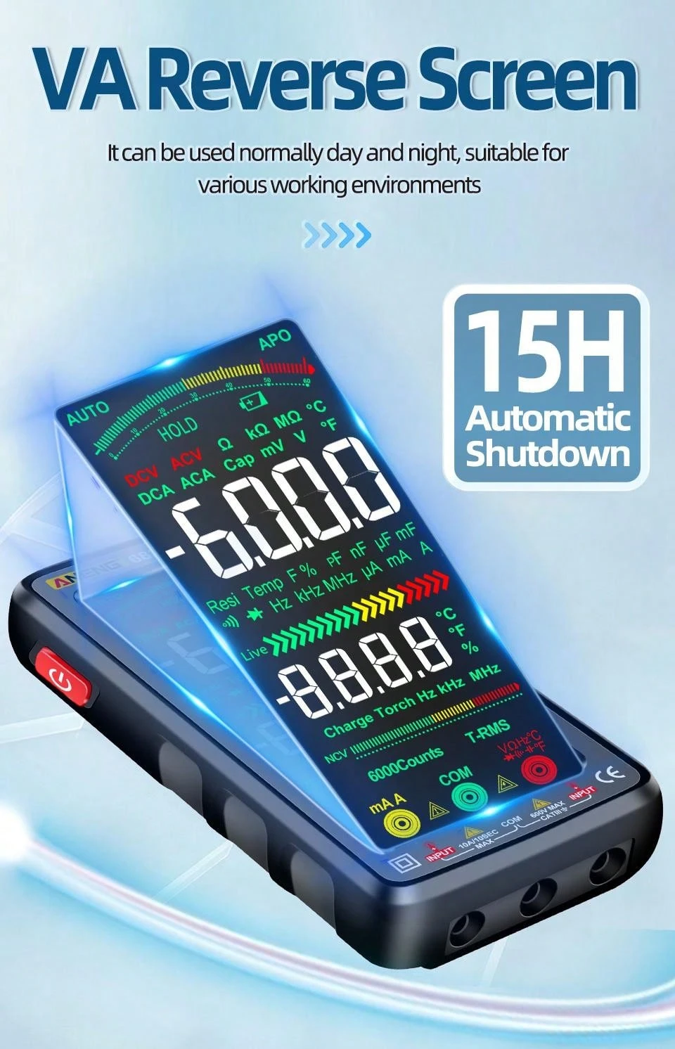 ANENG ANENG 682 Non-contact Rechargeable VA Reverse Display Multimeter ...