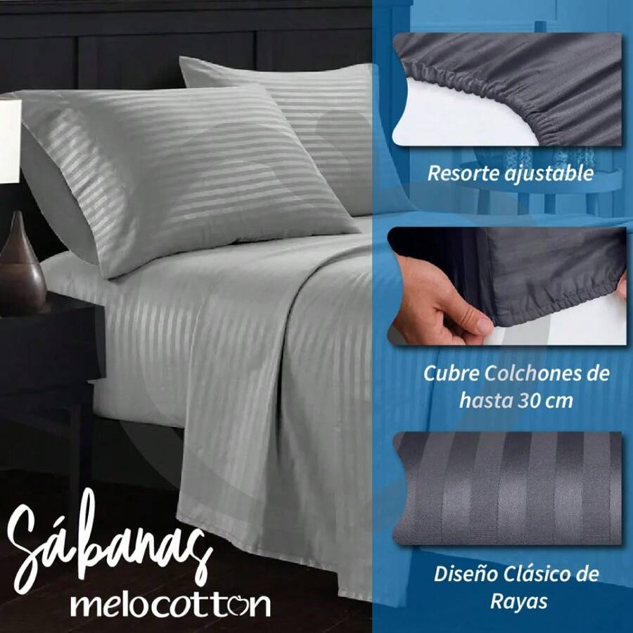 Juego de Sábanas Grabadas a Rayas, Tacto Algodón | Moda de Mujer ...