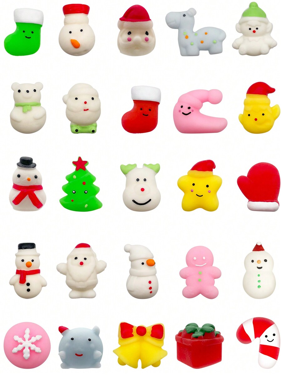 15pcs Christmas Creative Shape Mochi Squishy Toys, Stress Relief Toys ...