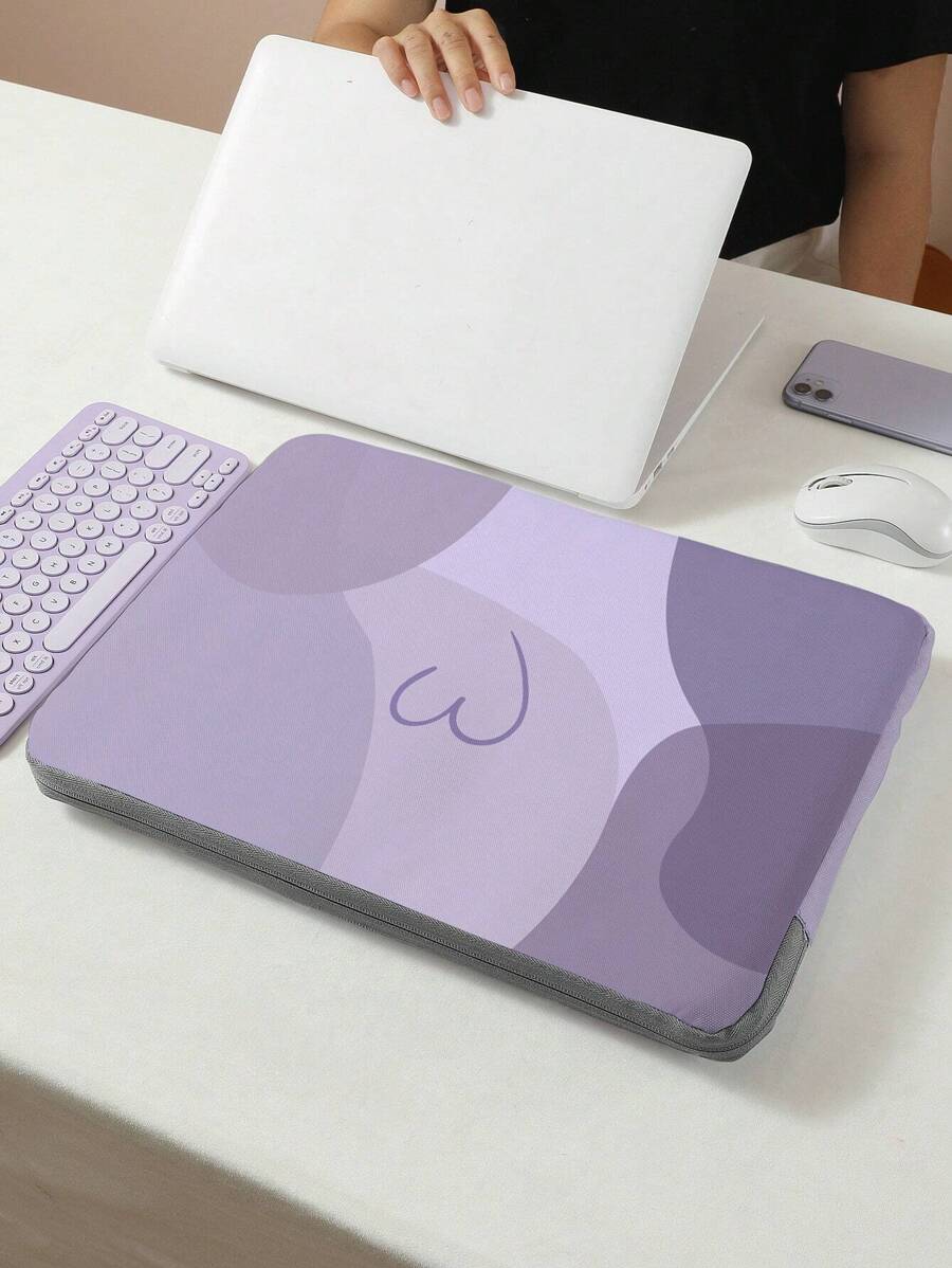 Purple Love Pattern Printed Laptop Bag, Computer Cloth Cover ...