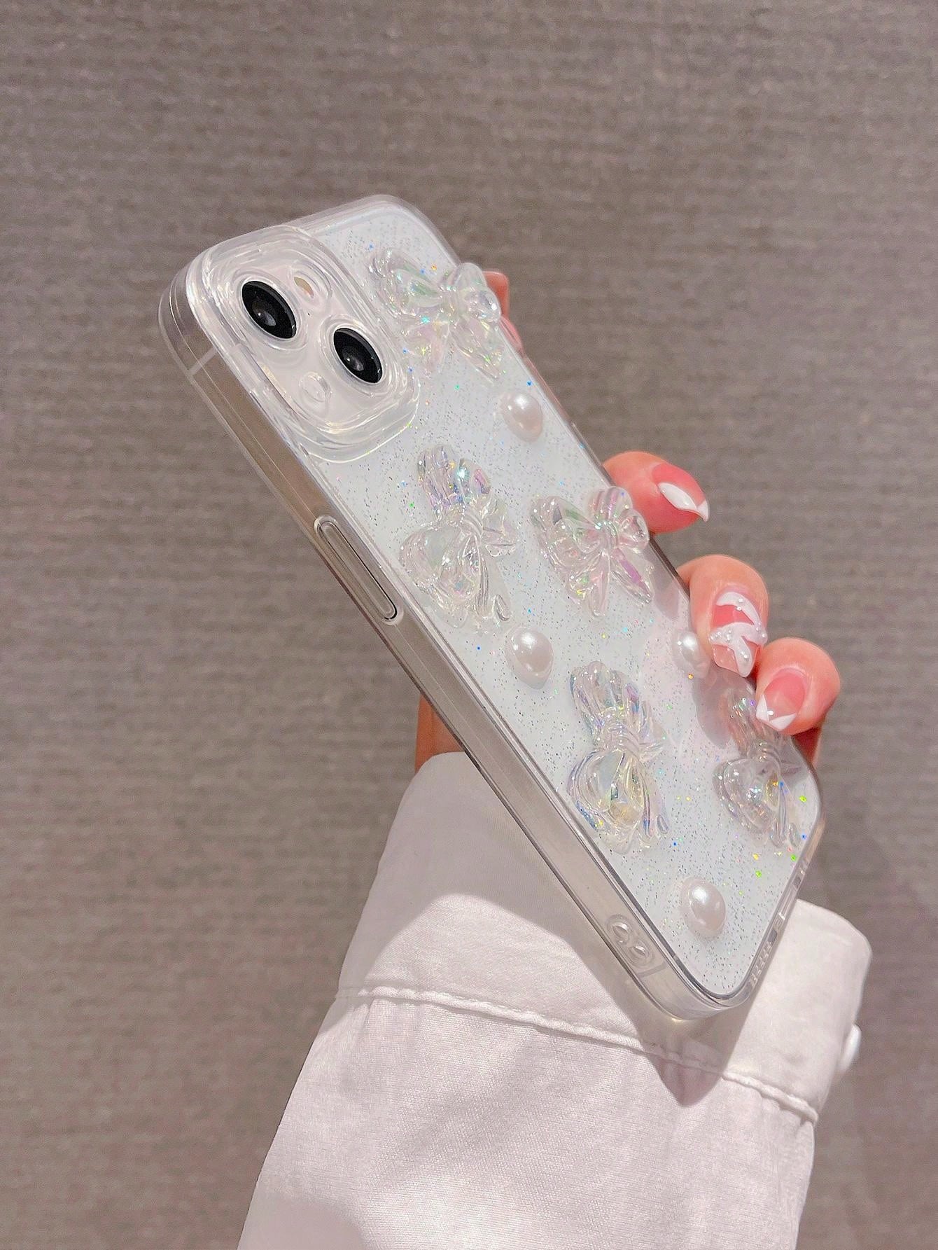 Butterfly & Glitter Decor Soft Tpu Phone Case compatible with iphone 15/15promax/15pro/15plus/11 ...