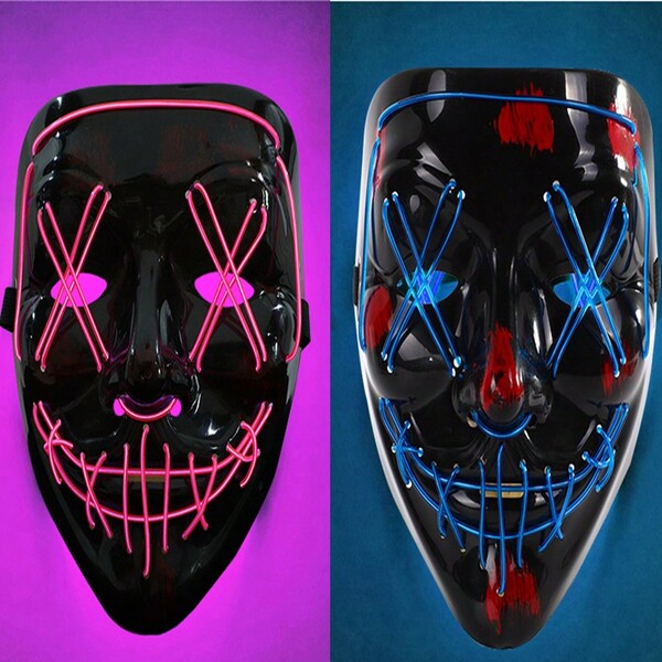 Halloween Neon Led Purge Mask Masque Masquerade Party Masks Light Grow ...