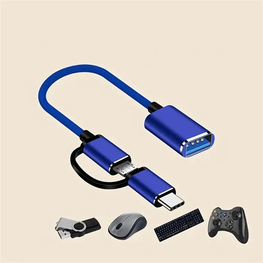2in1 USB OTG Adapter Cable USB Female To Micro USB Male Converter Micro ...