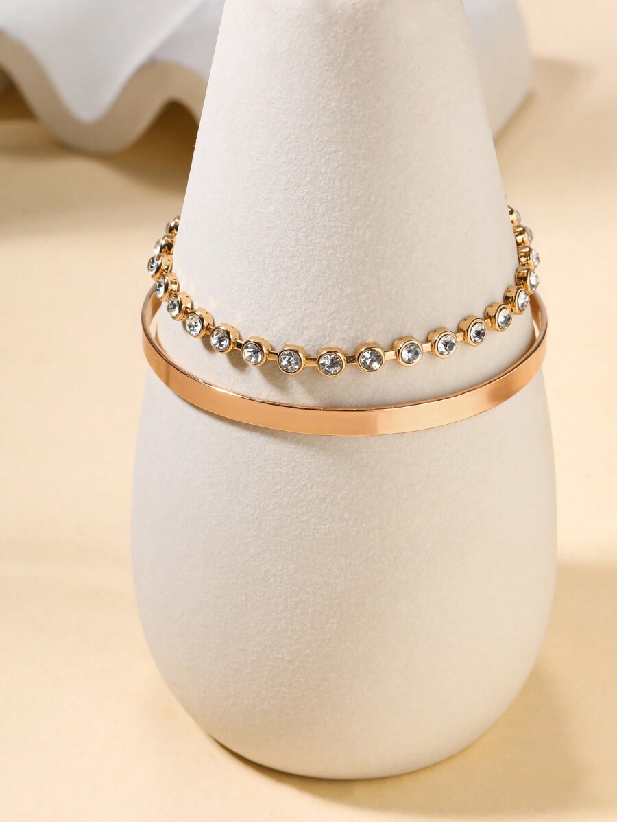 2pcs Minimalist & Delicate Layered Bracelets For Women | SHEIN USA