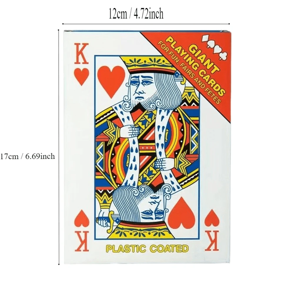 1Set Jumbo Playing Cards (5''x7''x1'') Poker Game Oversized Card Game 4 ...