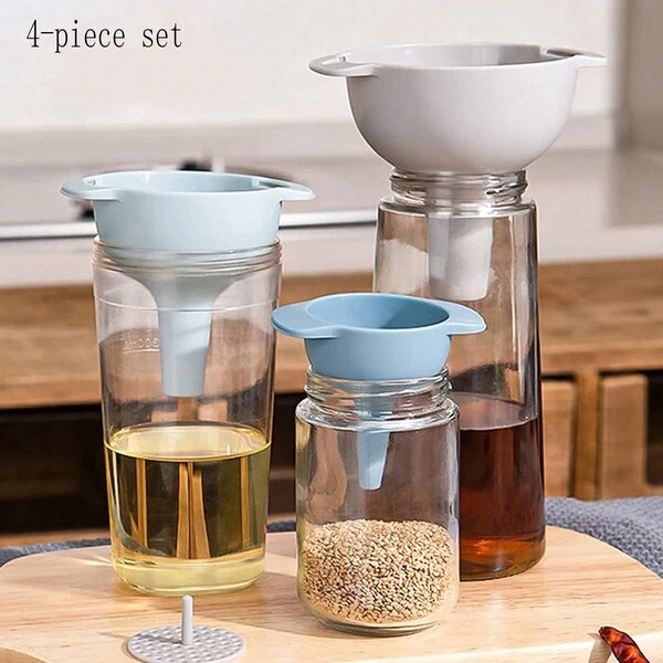 1 Set 4pcs Large Diameter Plastic Funnel With Filter For Filtering ...