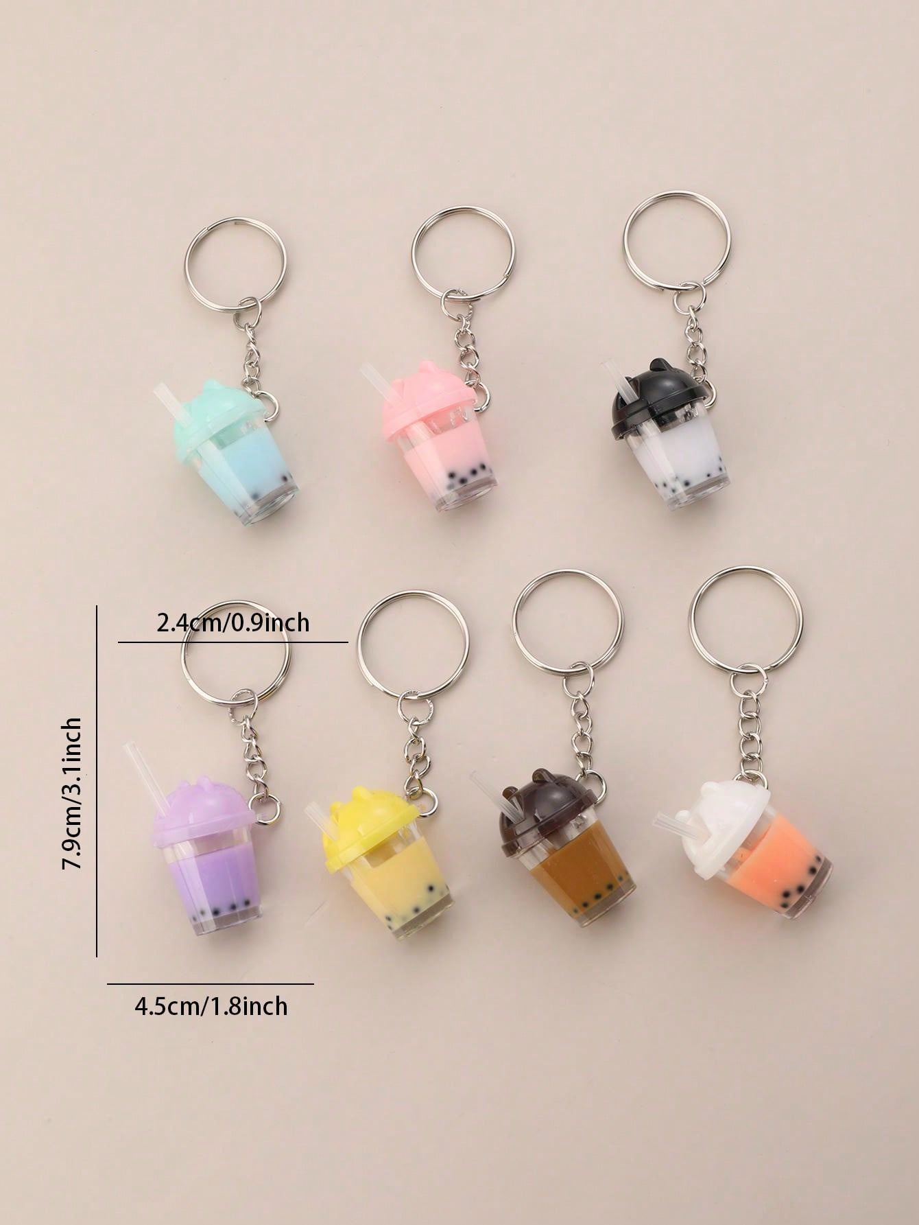 7pcs Bubble Tea Cup Keychain | SHEIN UK