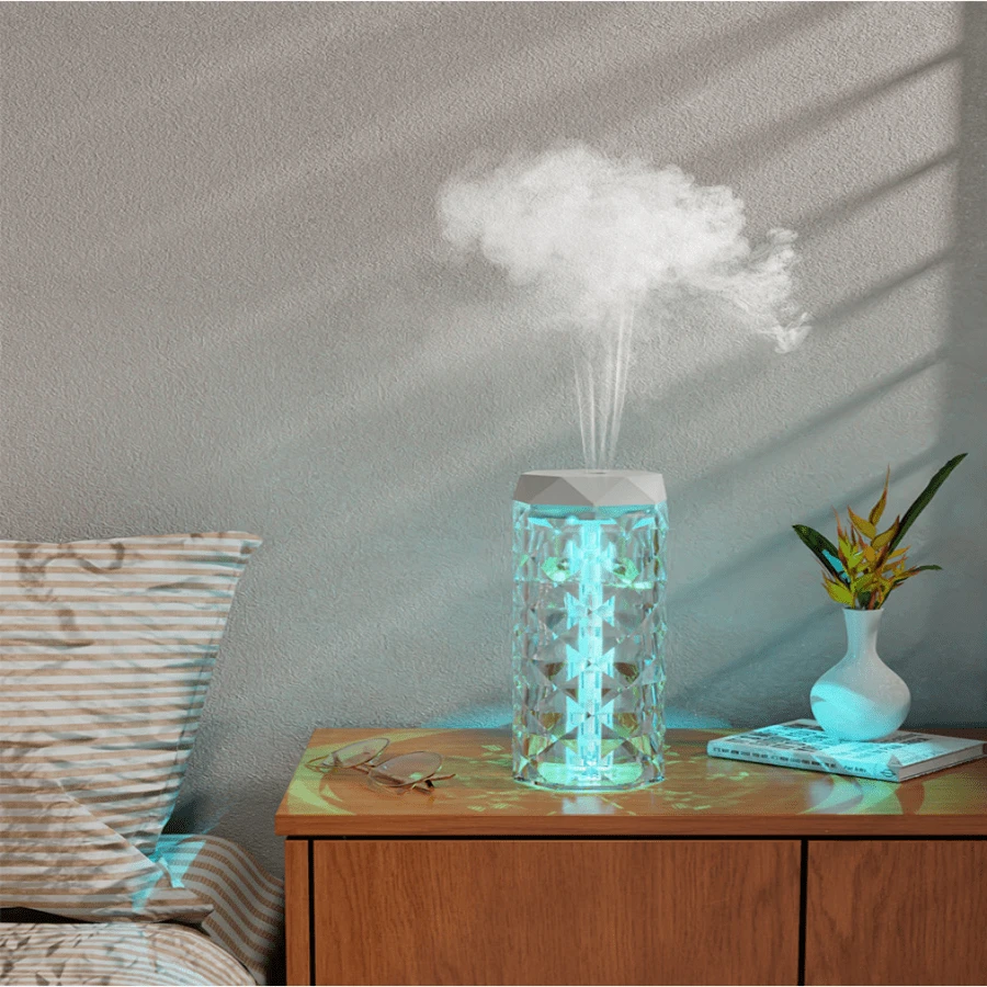 1pc Crystal Shaped Usb Mini Portable Bedroom Humidifier With Large ...