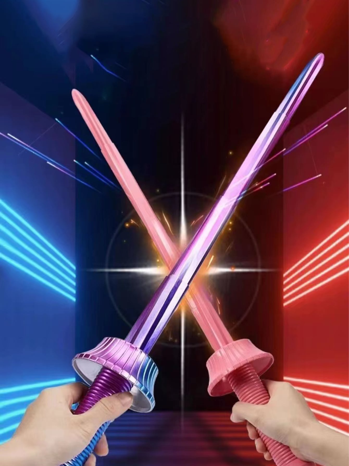 1pc Gravity Defying Expanding & Rotating Sword 3d Stretchable Sword Toy ...