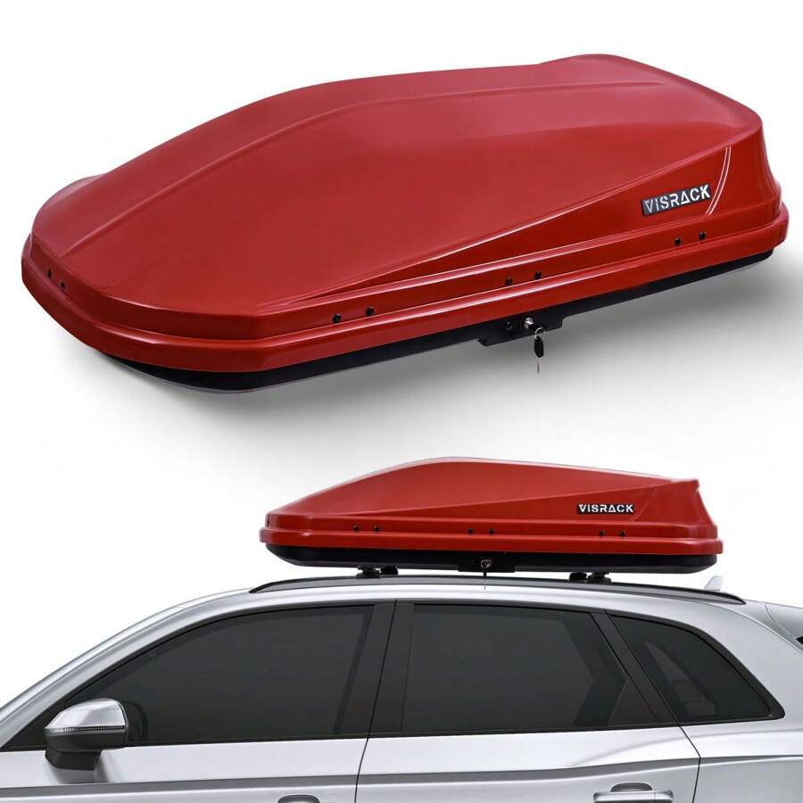 14 Cubic Ft Rooftop Cargo Box,Weather-Resistant Hard-Shell Roof Storage ...