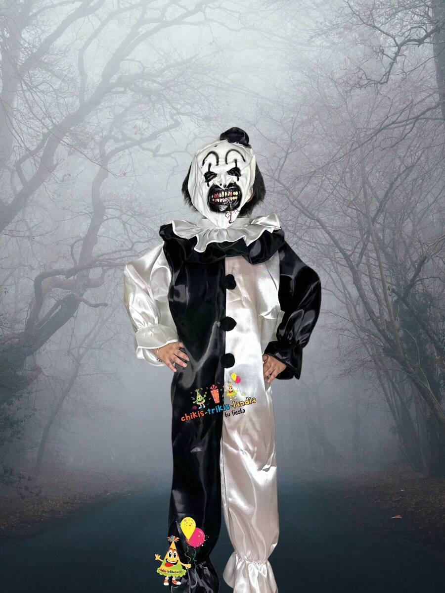 Sinister Terrifier Clown Costume, White And Black Clown, Terror, Fear ...