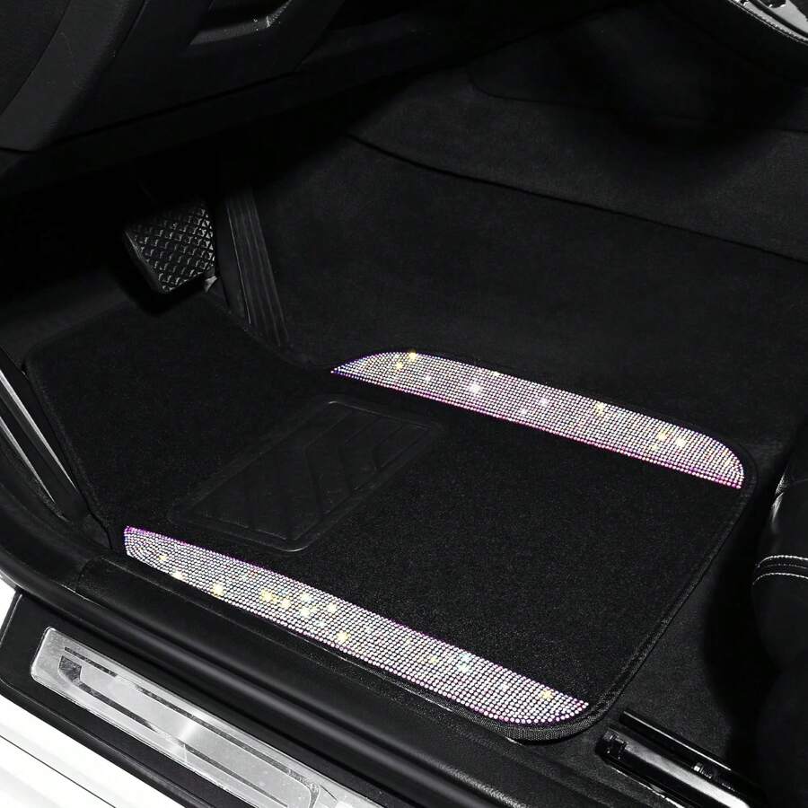 NBTEPEM Bling Car Floor Mats Full Set, Universal Fit Most Cars,SUV ...