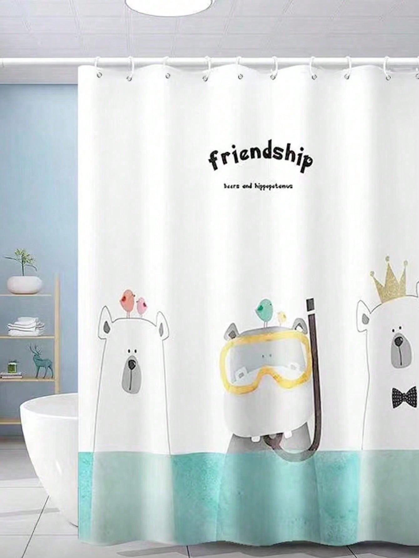 Bathroom Three Bears Pattern Shower Curtain, Partition And Mildew Proof ...