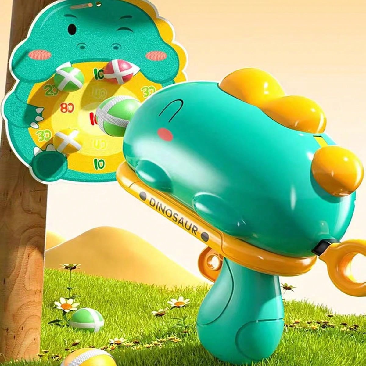 Kids dinosaur ball shooting gun toy set, ball target shooting parent ...