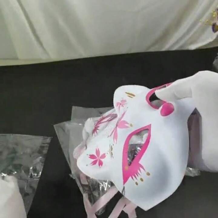 Pink Cat Series Japanese Fox Mask For Halloween, Christmas Party ...