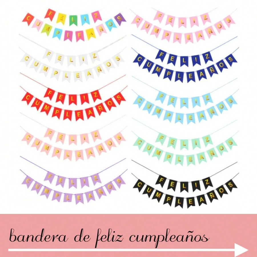 Bandera de feliz cumpleaños decoración colorida, letreto de cumpleaños ...