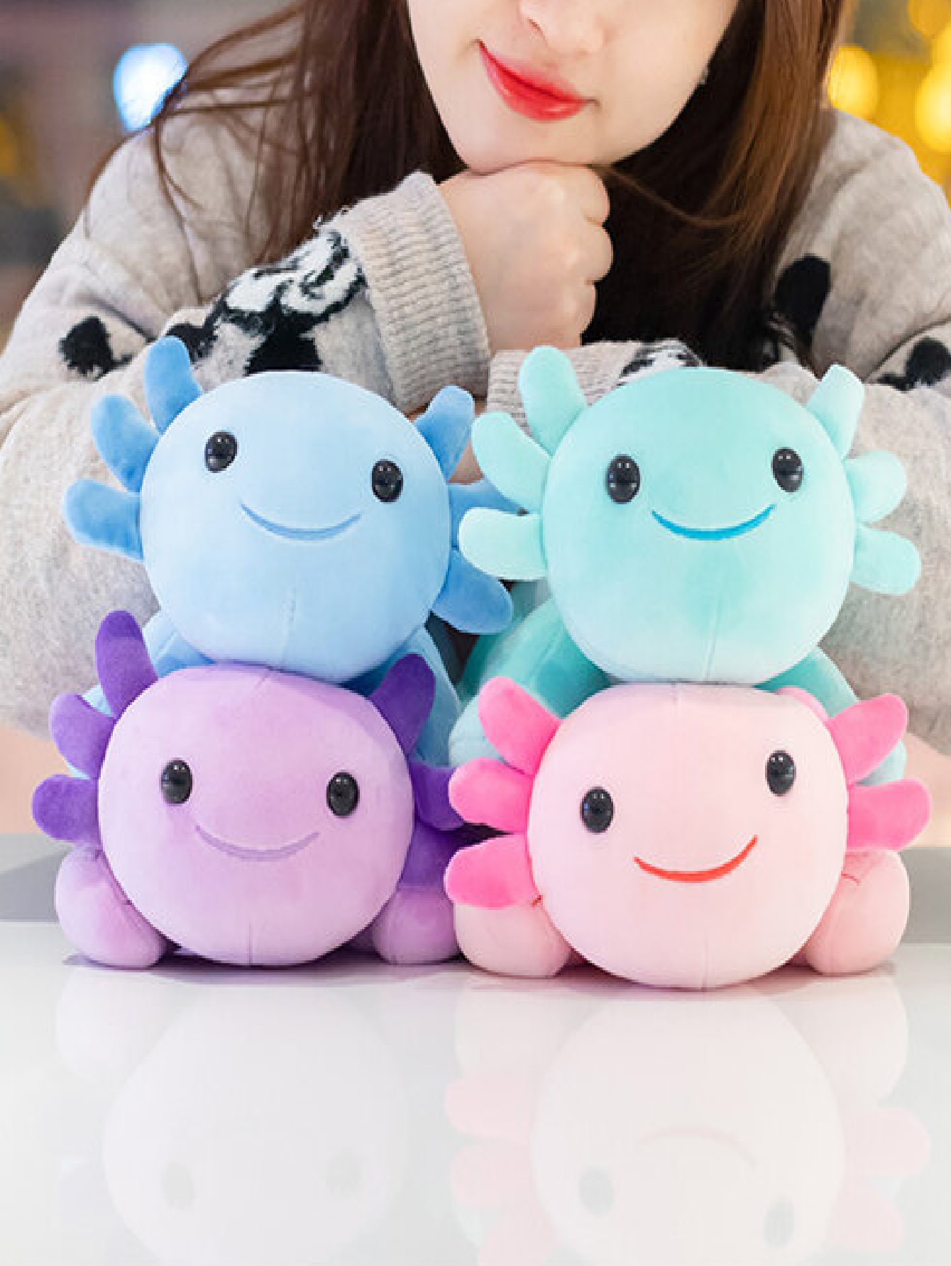Purple Axolotl Plush Soft Stuffed Animal Plush Toy, Cute Axolotl Plush ...