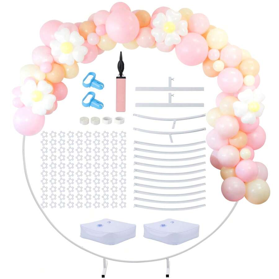 6.6 FT Round Backdrop Stand for Ceremony Metal Wedding Backdrop Stand ...