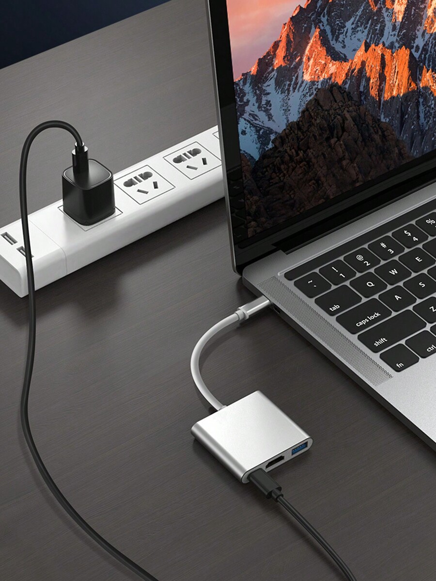 Type-c To Hdmi 3 In 1 Docking Station, Tv Projector Adapter Hub Docking ...