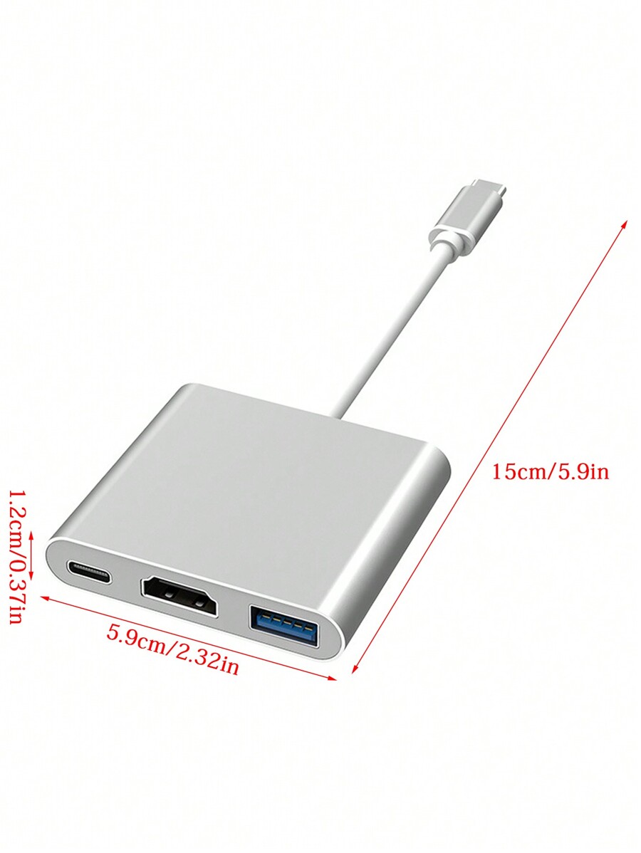 Type-c To Hdmi 3 In 1 Docking Station, Tv Projector Adapter Hub Docking ...