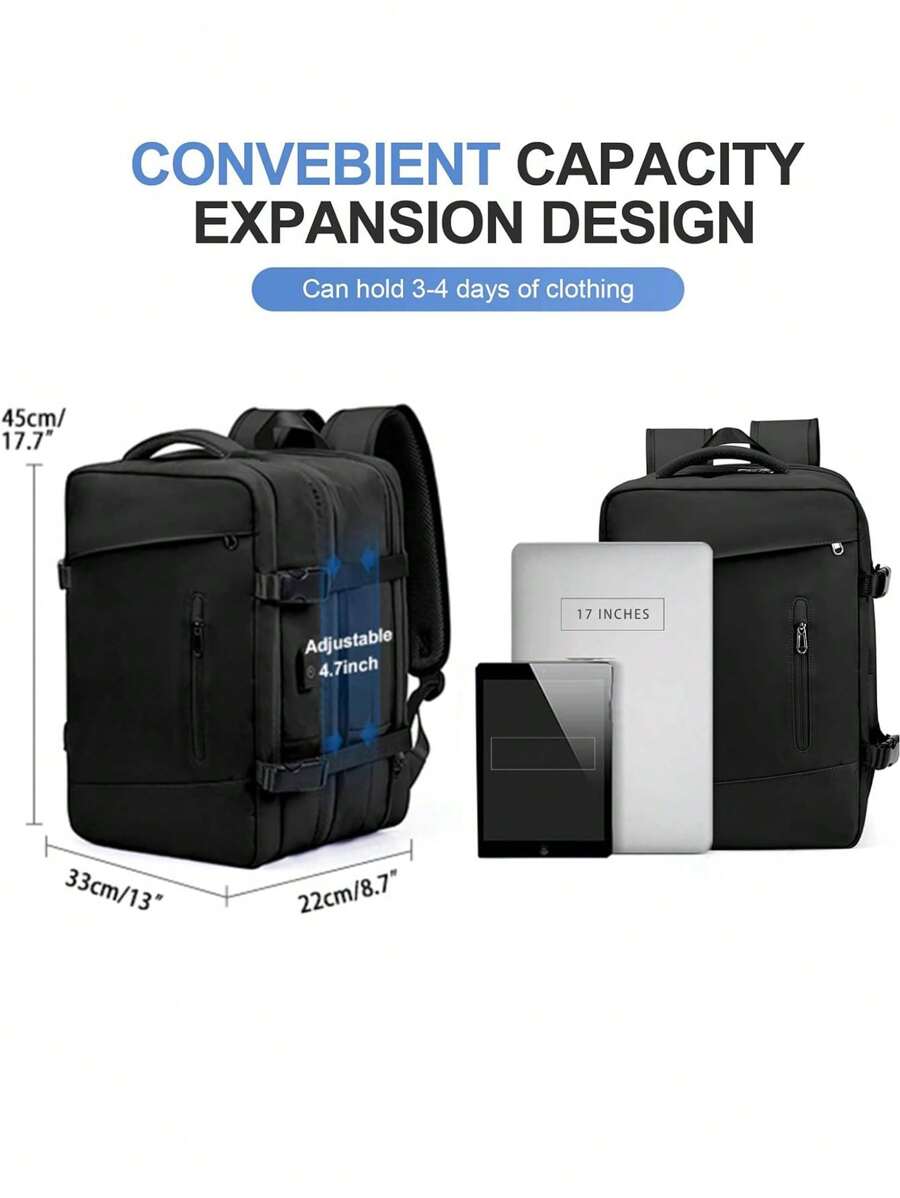 Large Travel Backpack For Men, Expandable Airline Airplane Approved ...