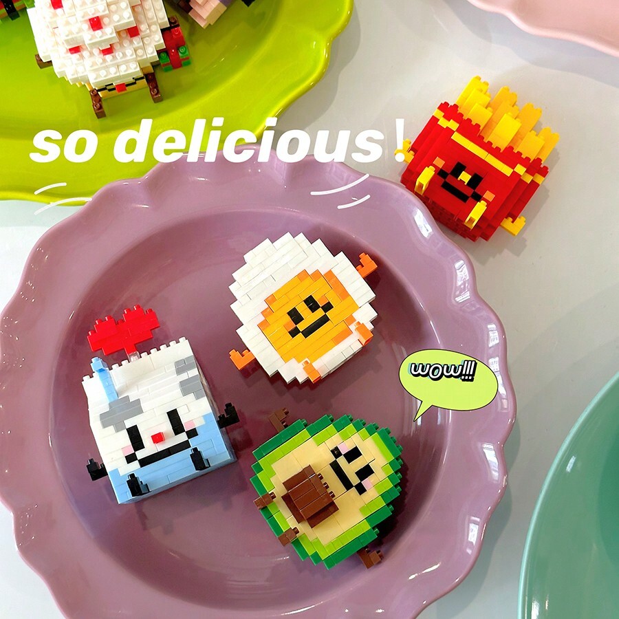 1 Food Building Blocks, Avocado Building Block,DIY Food Series Building Blocks, Birthday Gift ...