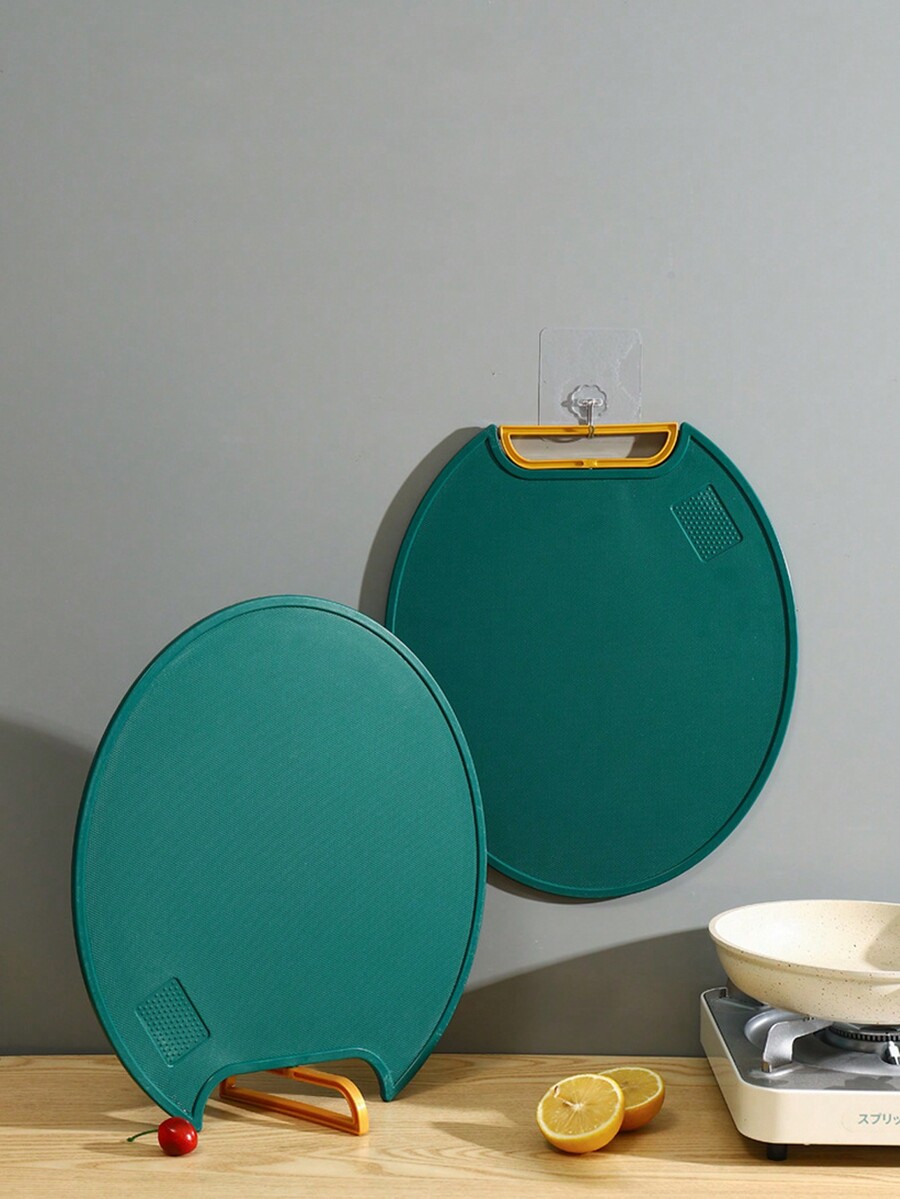 1pc Rotatable Pe Double-sided Circular Cutting Board, Nordic Style ...