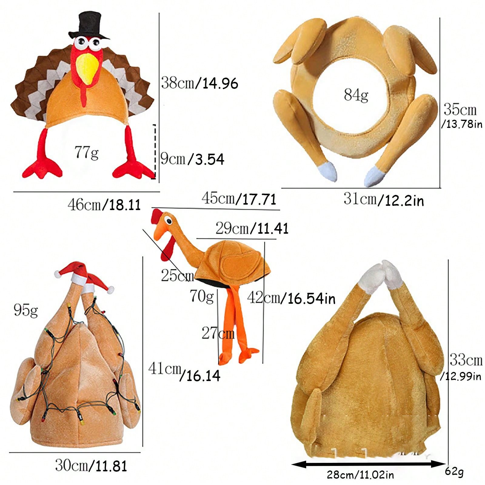 Thanksgiving stuffed hat Chicken Leg hat Funny Turkey hat (random!) 1pc ...