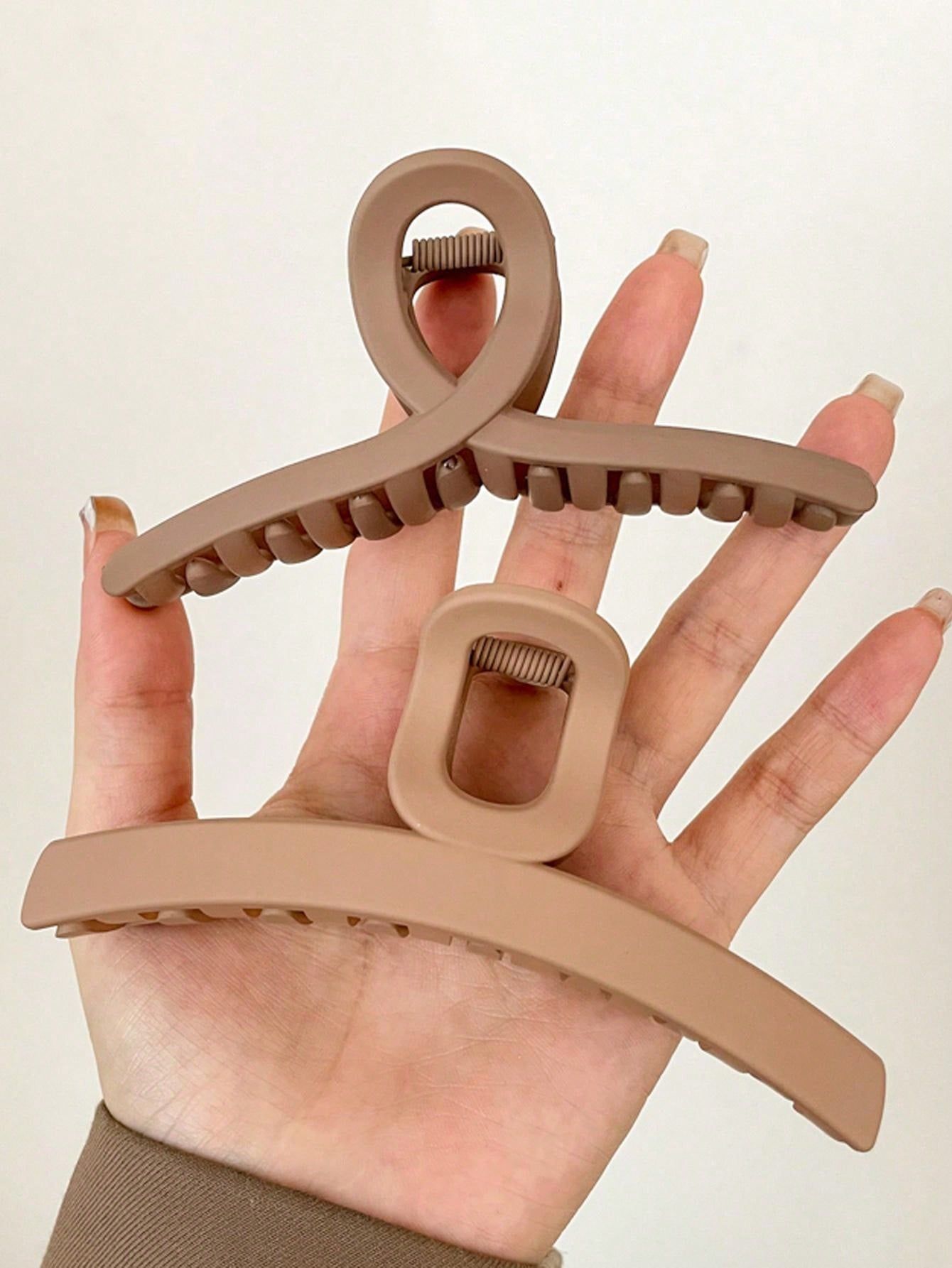 10pcs Simple And Elegant Plastic Hair Claw Clips In Various Shapes ...