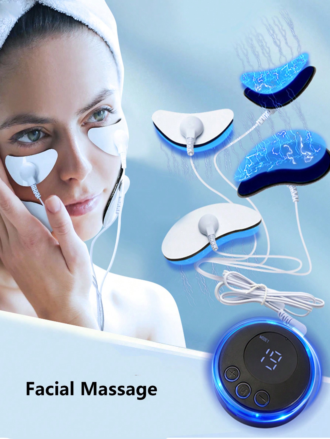 Facial massage machine, stimulator, facial lift eye and neck beauty ...