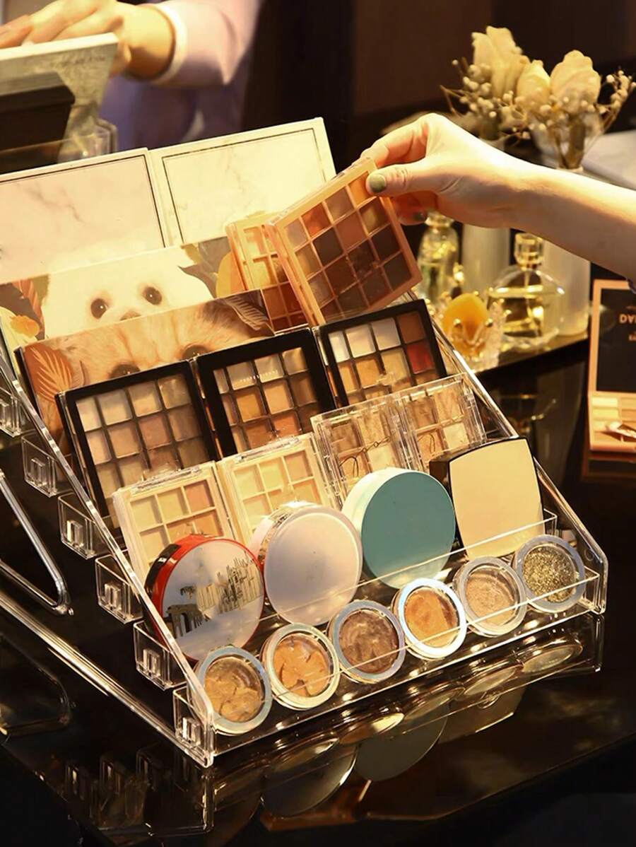 1pc Acrylic Multi-Level Stair Step Display Stand Transparent Cosmetic ...