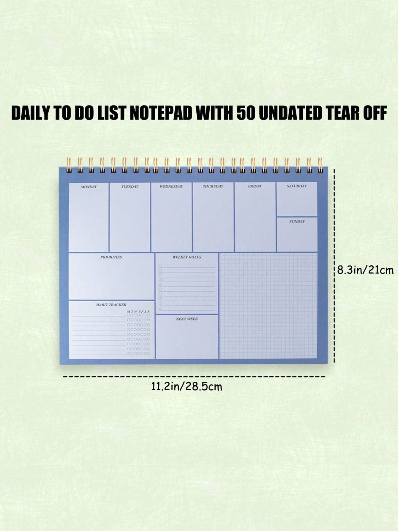 1 Pc Weekly Planner Pad, 8.5"x11" Weekly Planner Notepad, 50-Week ...