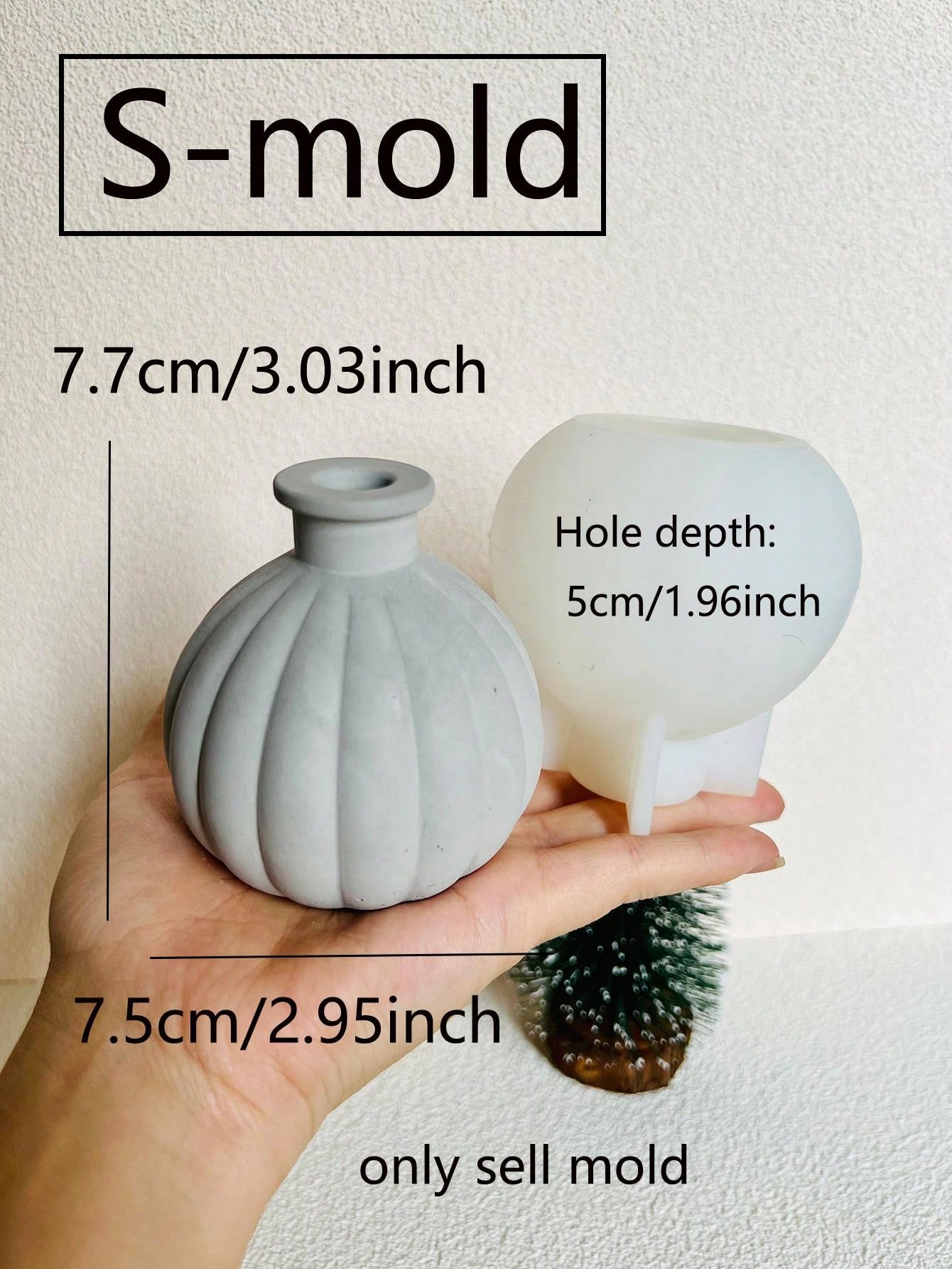 Water Ripple Vase Cement Mold Aromatherapy Diffuser Stick Container ...