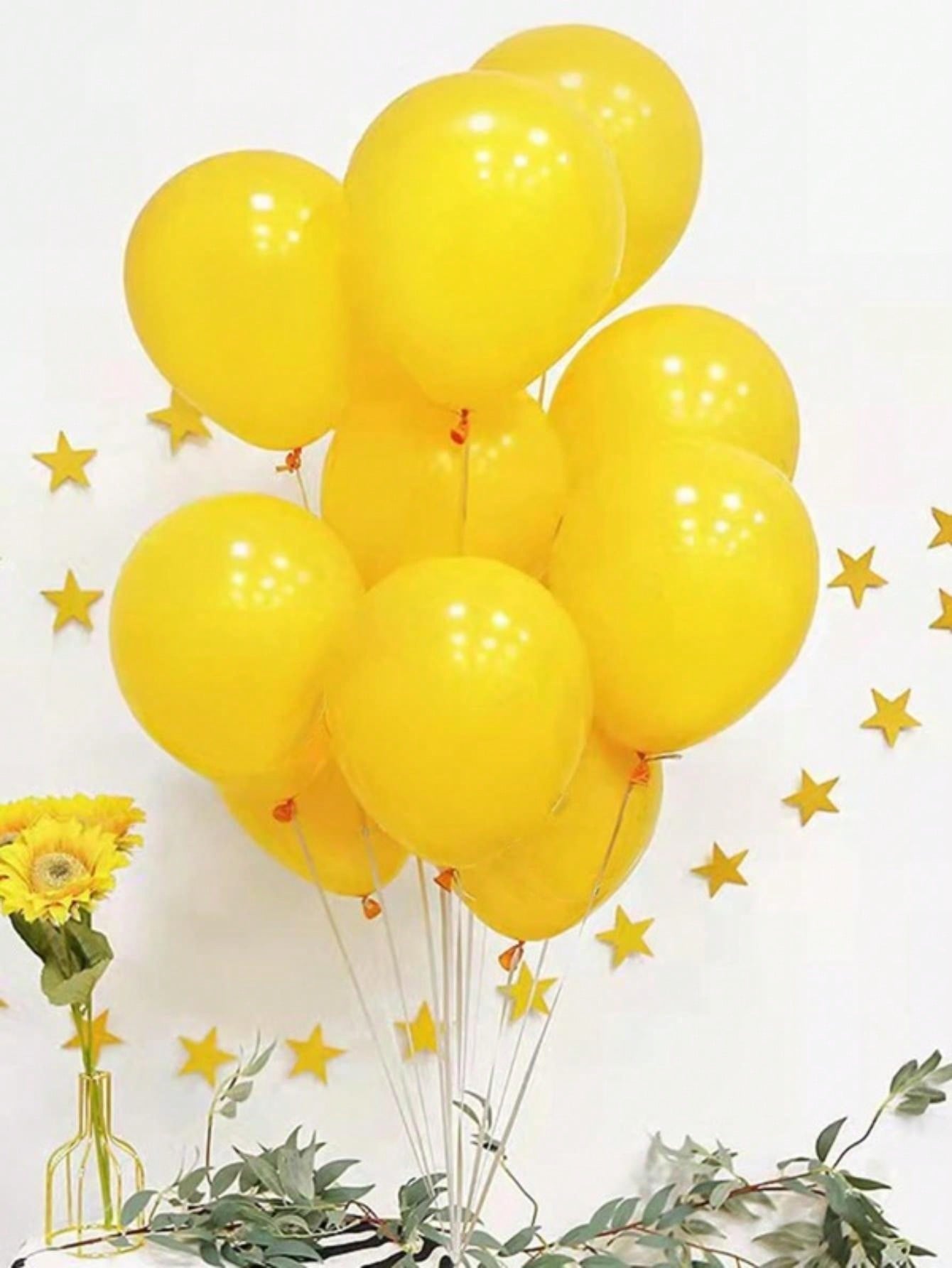 50pcs 10 Inch Matte Yellow Balloons, Yellow Latex Balloons for Balloon ...