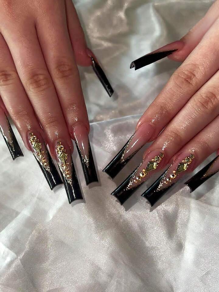 Black and gold nails store