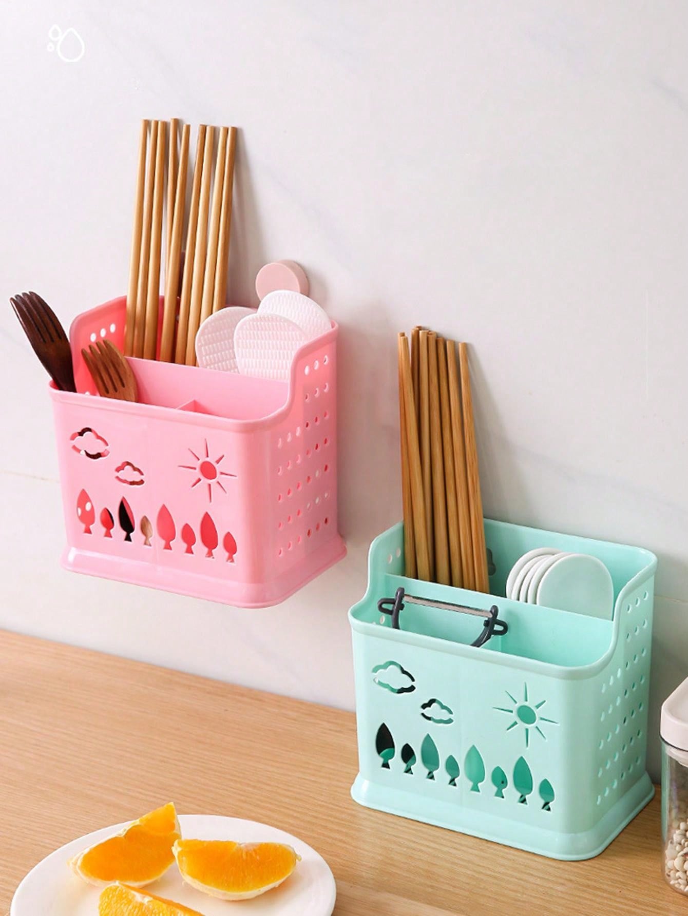 Plastic 4-grid Chopstick Cage Chopstick Box Kitchen Cutlery Storage ...