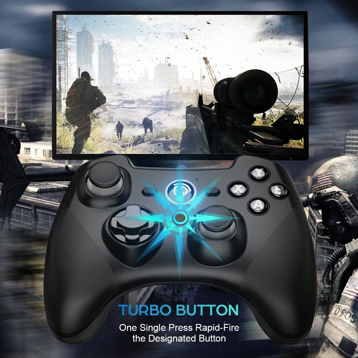 EasySMX 9101 2.4G Wireless Controller for PS3, PC Gamepads with Vibration Fire Button Range up ...