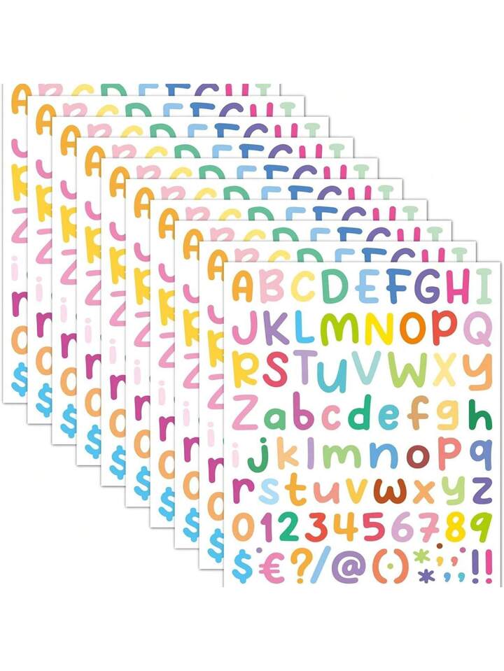 Vinyl Letters Stickers, 10 Sheets Self Adhesive Vinyl Letters Numbers ...