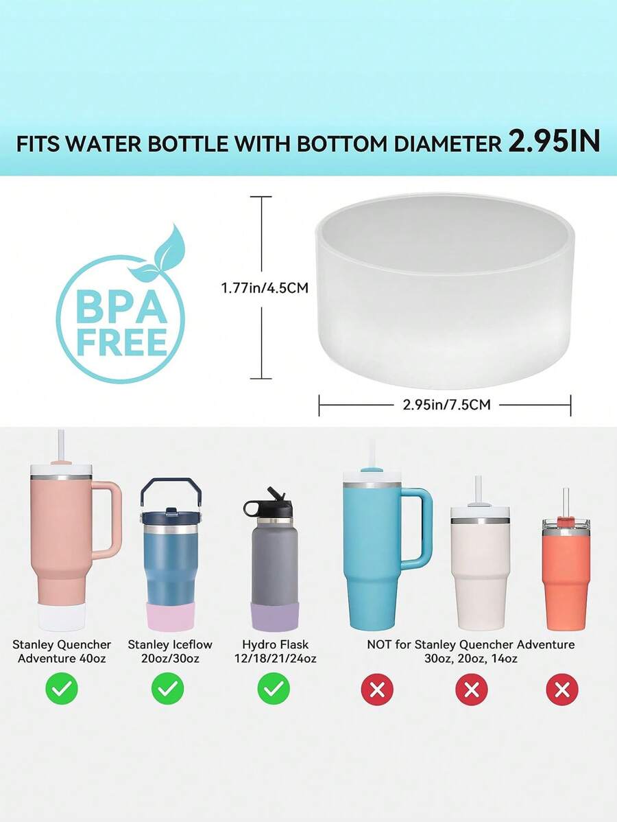 1pc Silicone Cup Protective Sleeve For Flat Cup H2.0 30 Oz 40 Oz ...