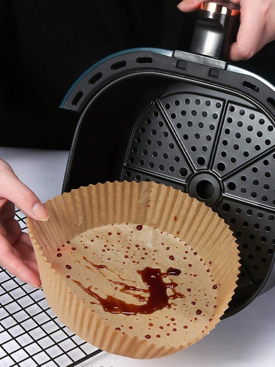 100pcs Circle Air Fryer & Baking Paper, Kitchen Food Tray Oil Paper ...