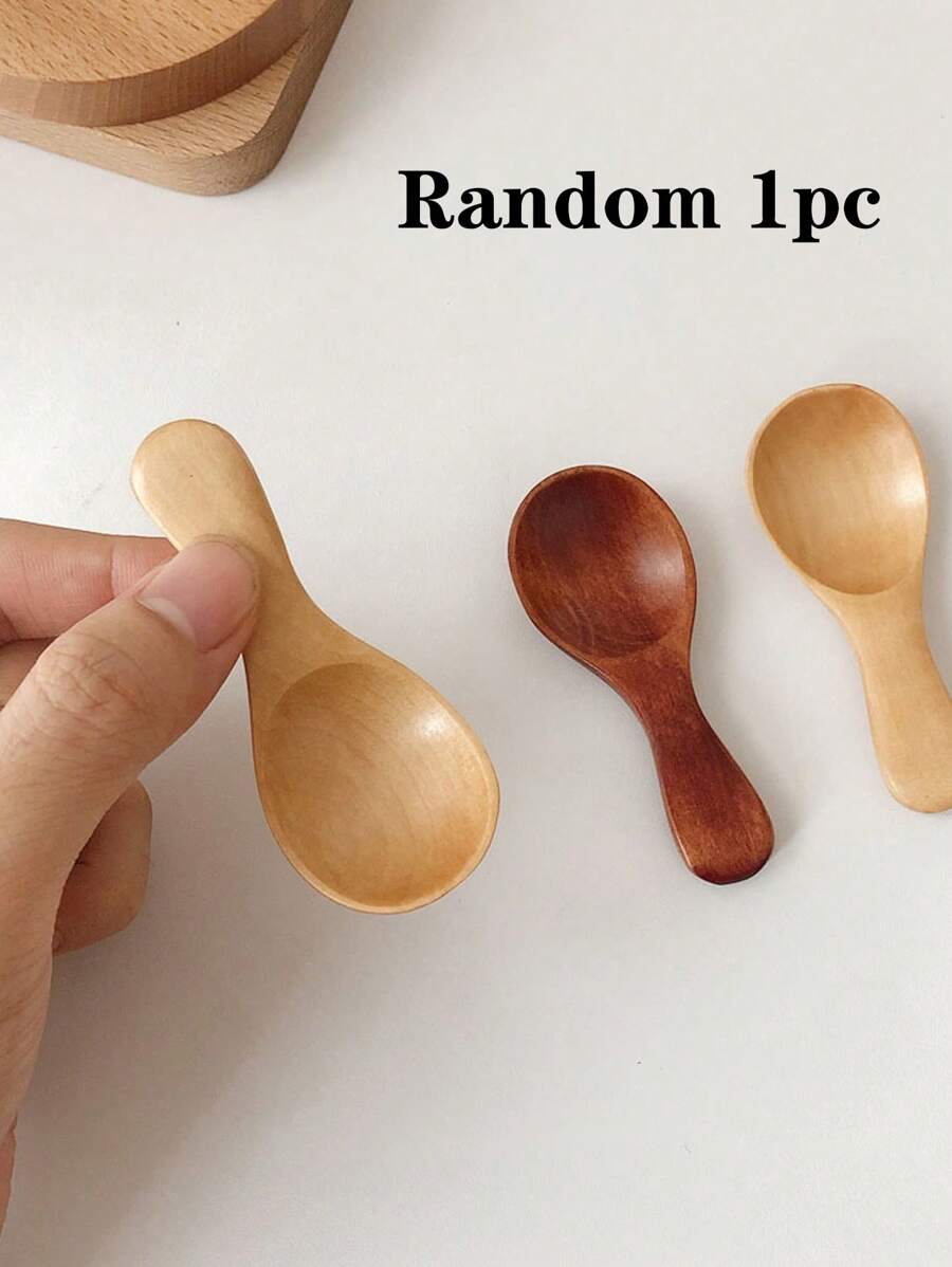 1pc Random Mini Wooden Spoon For Milk Powder, Spices, Seasoning, Sugar ...